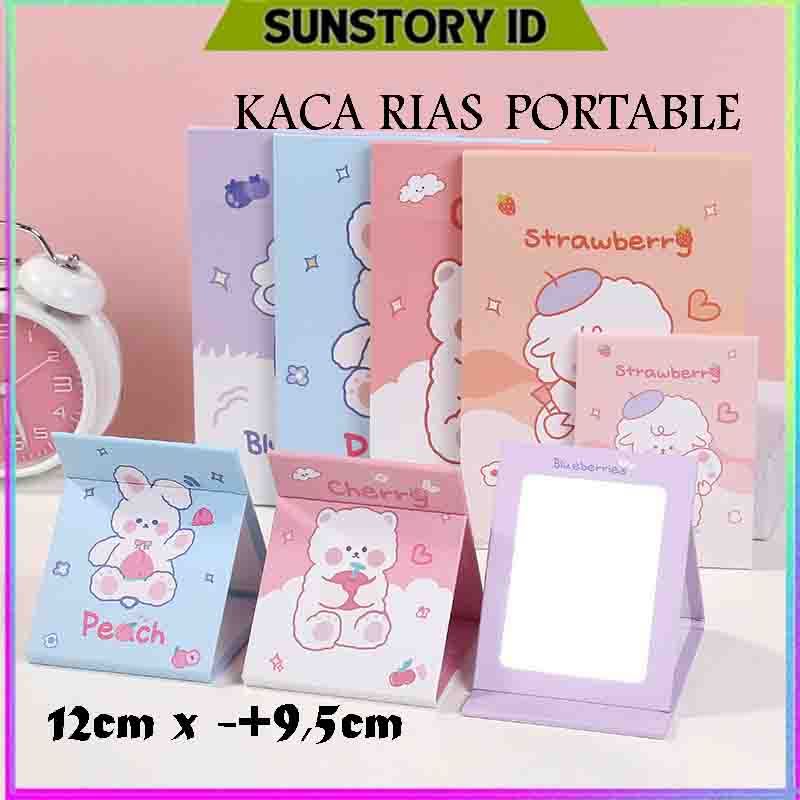 Jual 12CM - KACA RIAS LIPAT PORTABLE BUKU ALBUM / CERMIN LIPAT / KACA ...