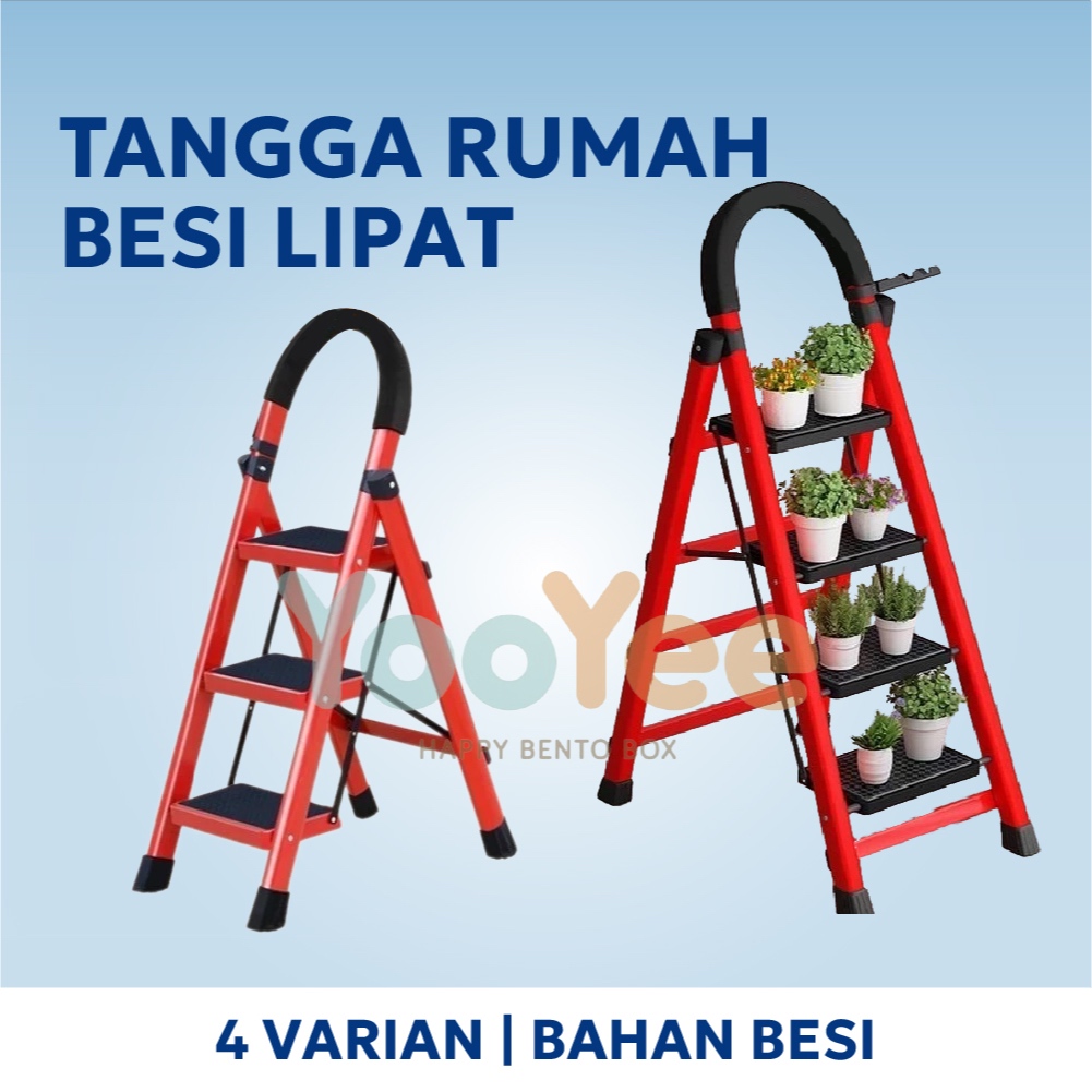 Jual Yooyee Tangga Rumah Lipat Tangga Besi Lipat 3/4/5/6 Household Steel Ladder | Shopee Indonesia