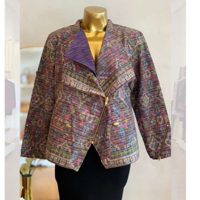 Jual Javanta Jacket Endek Double Ikat Ungu | Shopee Indonesia