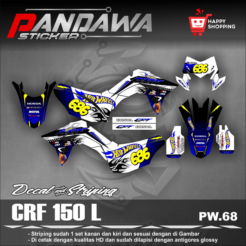 Jual Decal Stiker CRF 150 L FULL Body _ Decal CRF 150 Full Body Desain new PW-68 | Shopee Indonesia
