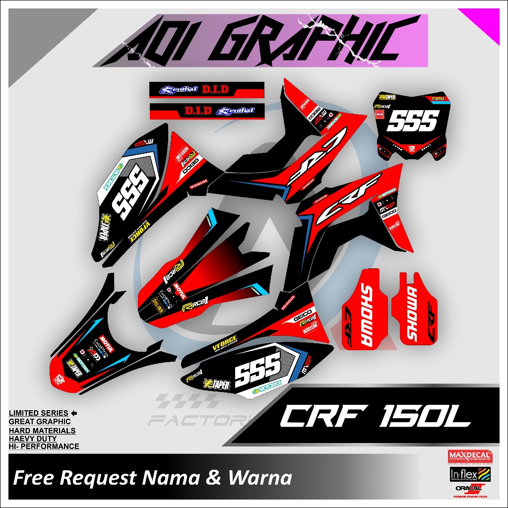 Jual Sticker Decal CRF - Decal CRF Super Glosy Premium - Decal CRF 150 L Full Body Bebas Custom ...