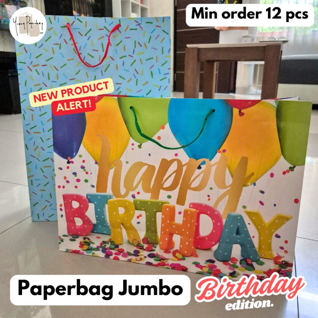 Jual Paper Bag / Tas Kertas / Goodie Bag Motif Birthday untuk Ulang ...