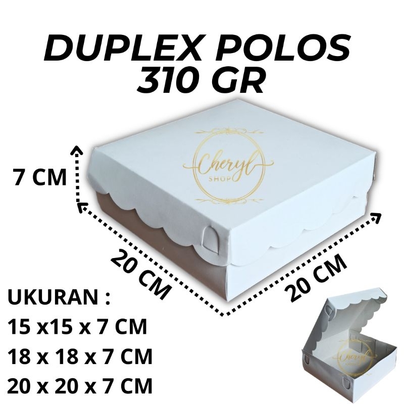 Jual (10 PCS) DOS / DUS DUPLEX NASI PUTIH POLOS UK 15 x 15 x 7 CM & 18 ...