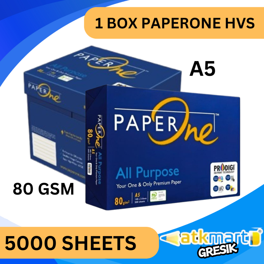 Jual KERTAS HVS A5 80 GSM 1 BOX ORIGINAL / HVS KWARTO PUTIH 1 KARTON ...