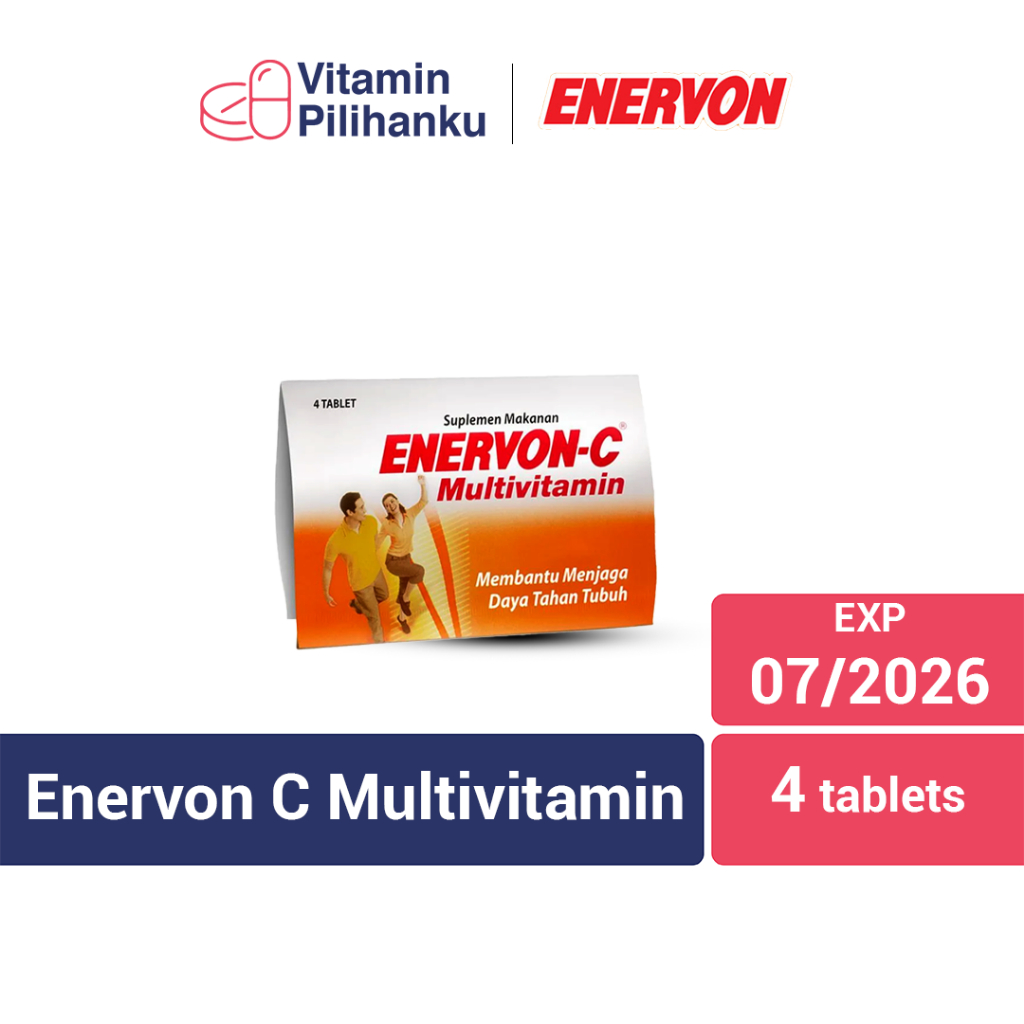 Jual Enervon C Tablet Strip isi 4 Tablet/Multivitamin/Daya Tahan Tubuh ...