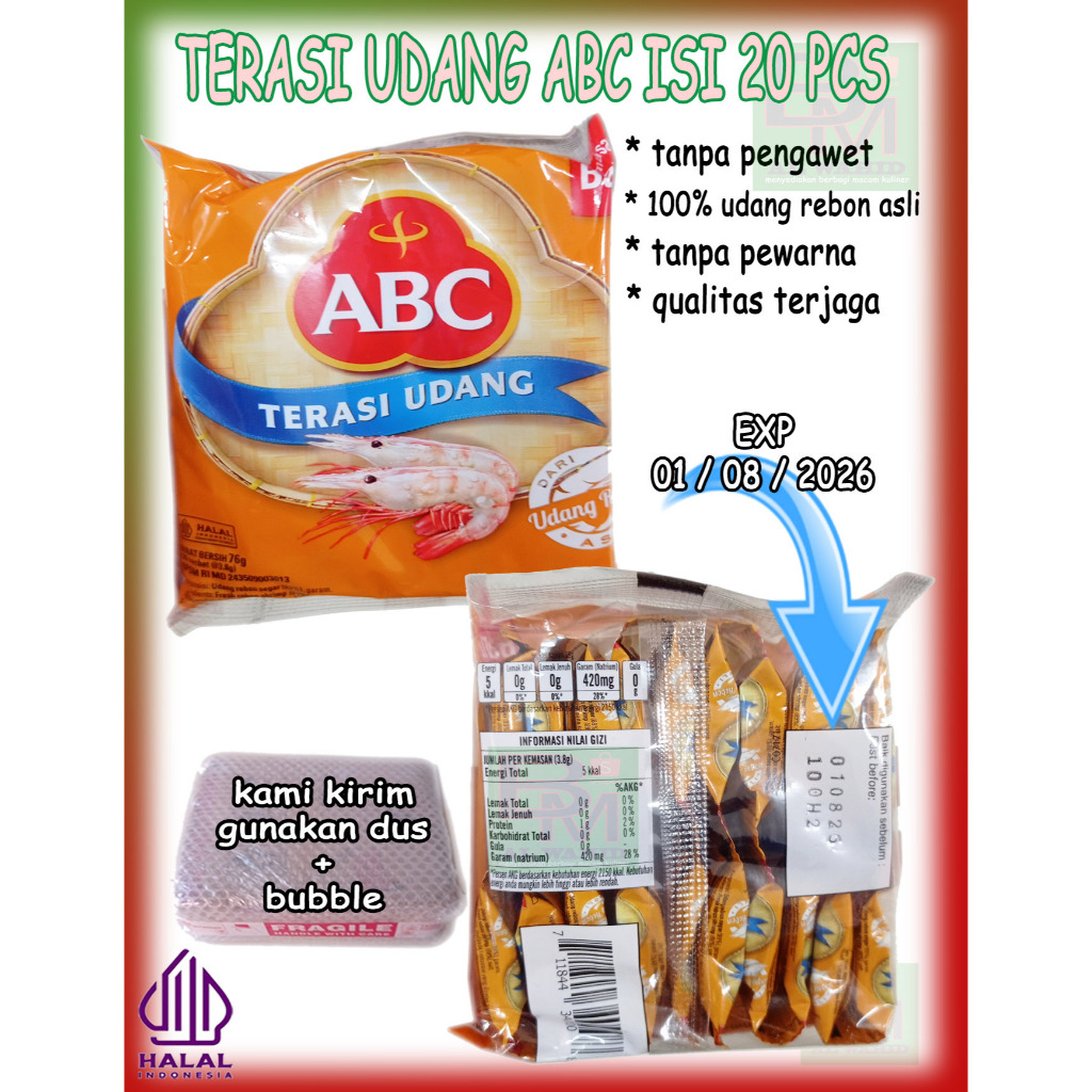 Jual Terasi Udang ABC 1 Pak isi 20 Saset | Shopee Indonesia