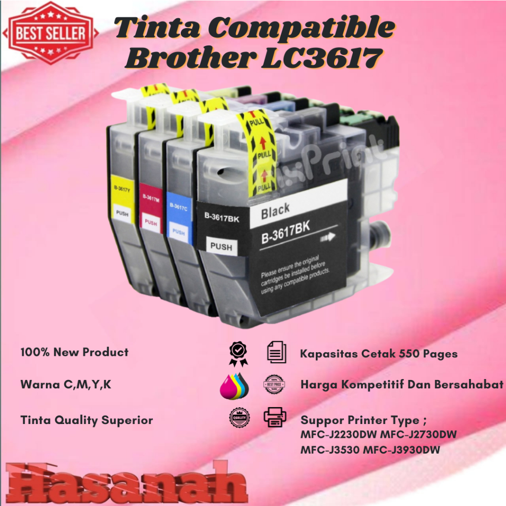 Jual Tinta Catridge Compatible Brother LC3617 1Set For MFC-J2230DW MFC ...