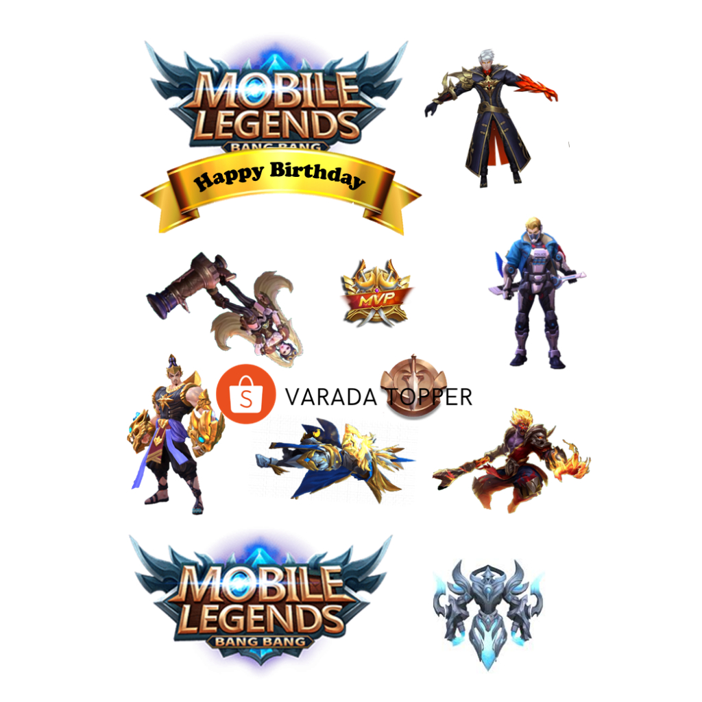 Jual MOBILE LEGENDS/Topper Birthday Mobile Legend Free Custom Nama ...