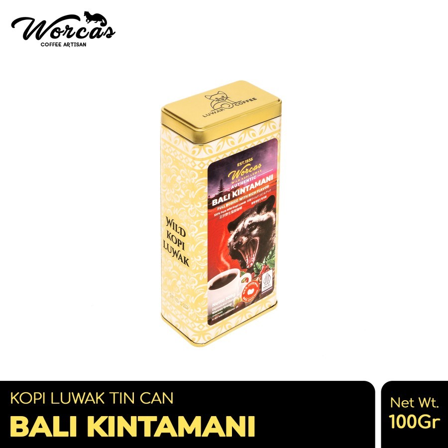 Jual WORCAS Kopi Luwak Bali Kintamani 100gr Tin Can | Shopee Indonesia