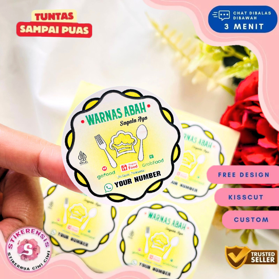 Jual 5-8 Stikerensis Cetak Stiker Rumah Makan Sticker Warung Nasi Box ...