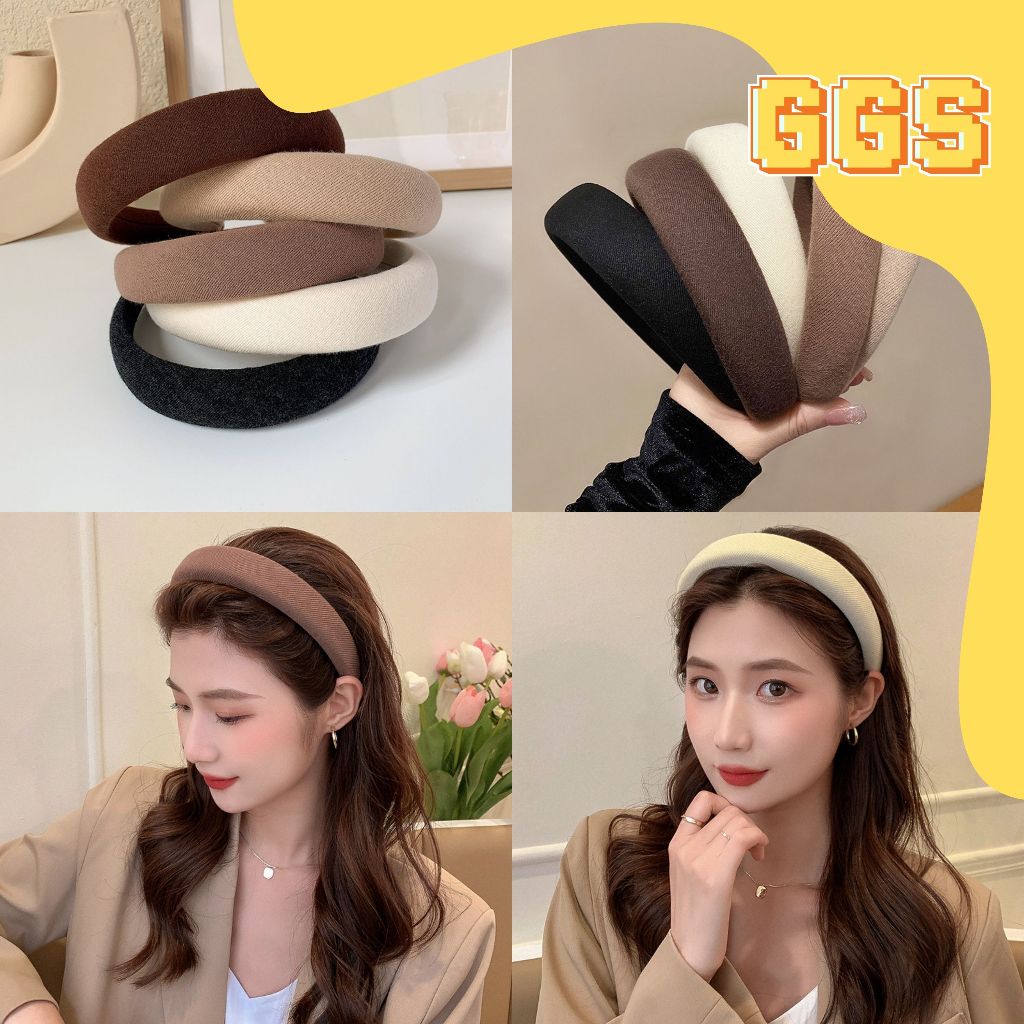 Jual GGS Bando Kain Busa Tebal Wanita Bandana Lebar Empuk Polos Korea ...