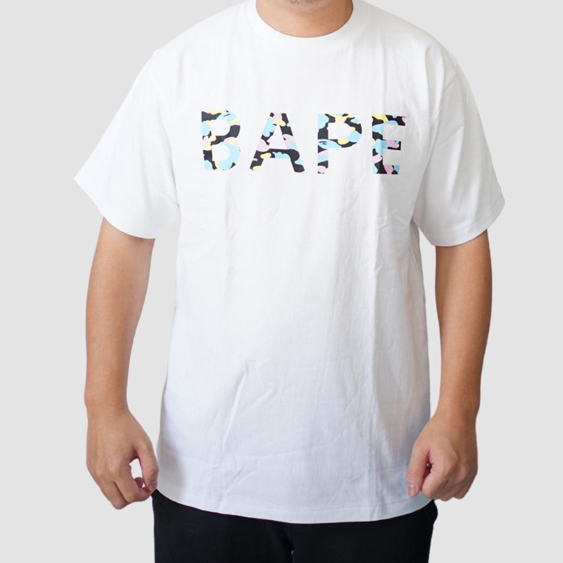 Jual Bape A Bathing Ape Basic Font Logo White Tee Original | Shopee ...
