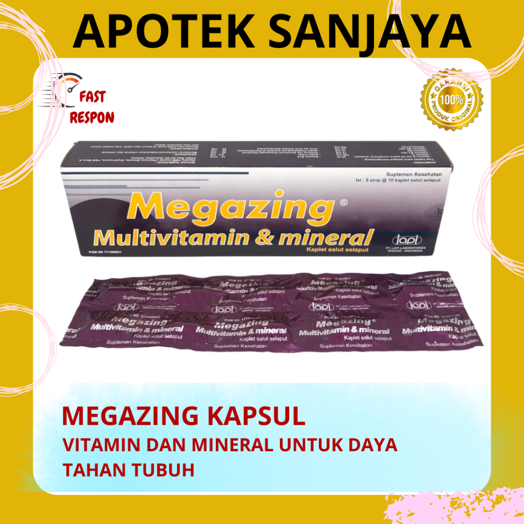 Jual MEGAZING TABLET / PER STRIP / ISI 10 TABLET / VITAMIN MINERAL ...