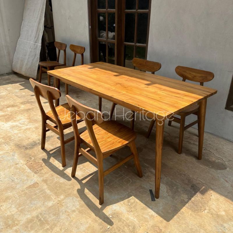 Jual Set Kursi Meja Makan Ropan Cafe Kayu Jati Tpk Minimalis | Shopee Indonesia