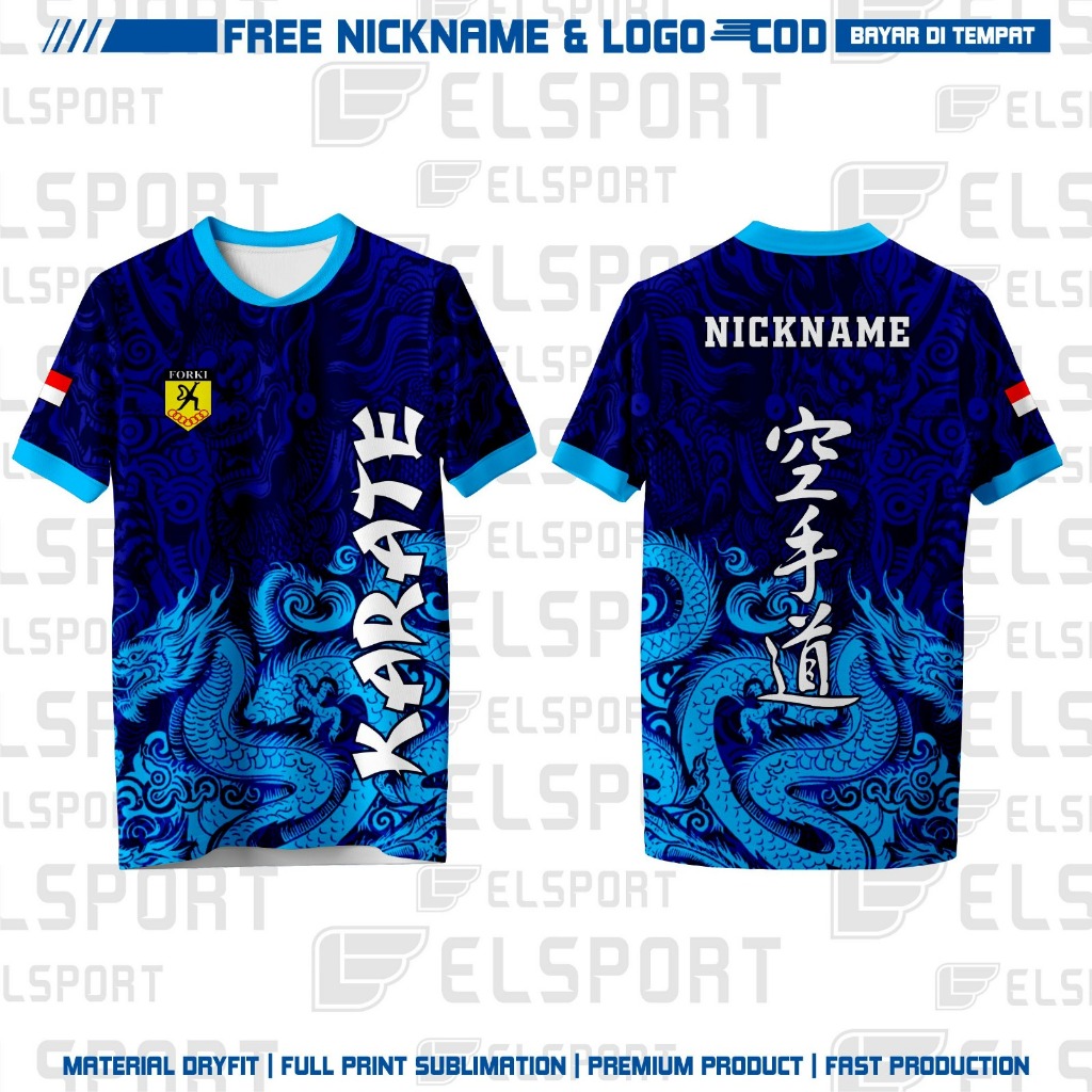 Jual Jersey Karate Blue Gratis Pasang Nama&Logo | Shopee Indonesia