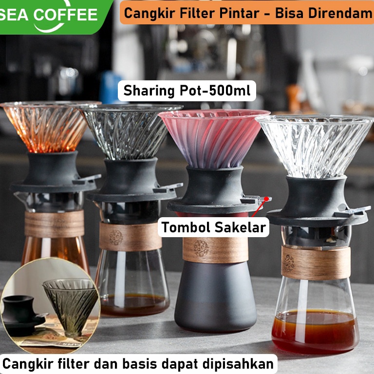 Jual Harga Spesial v6 Dripper Set Pot Berbagi Filter Kopi Pot V6 ...