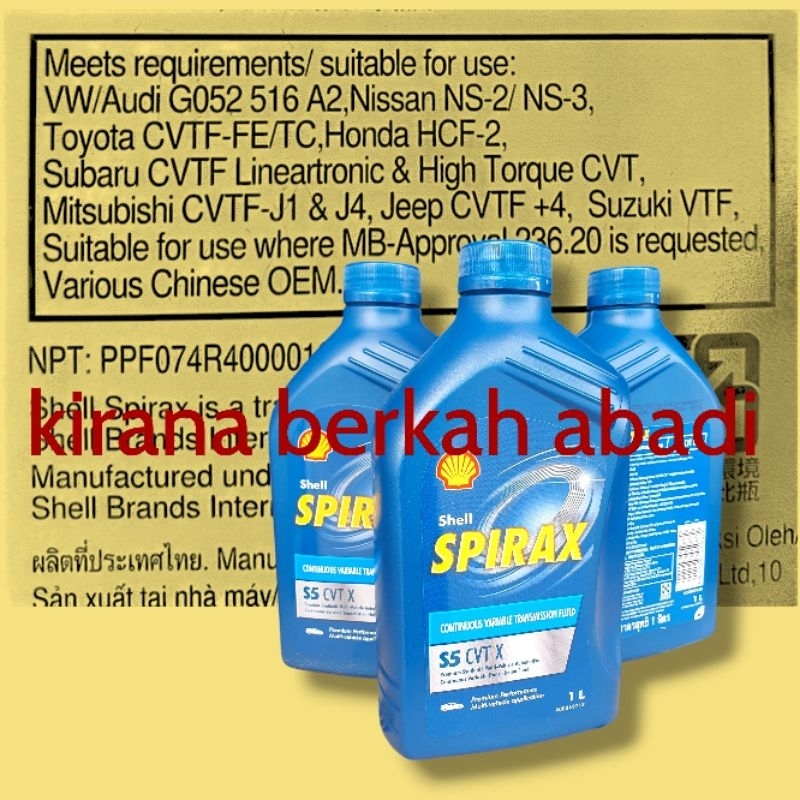 Jual OLI CVT MOBIL NISSAN MERK SHELL SPIRAX S5 KEMASAN 1 LITER | Shopee ...