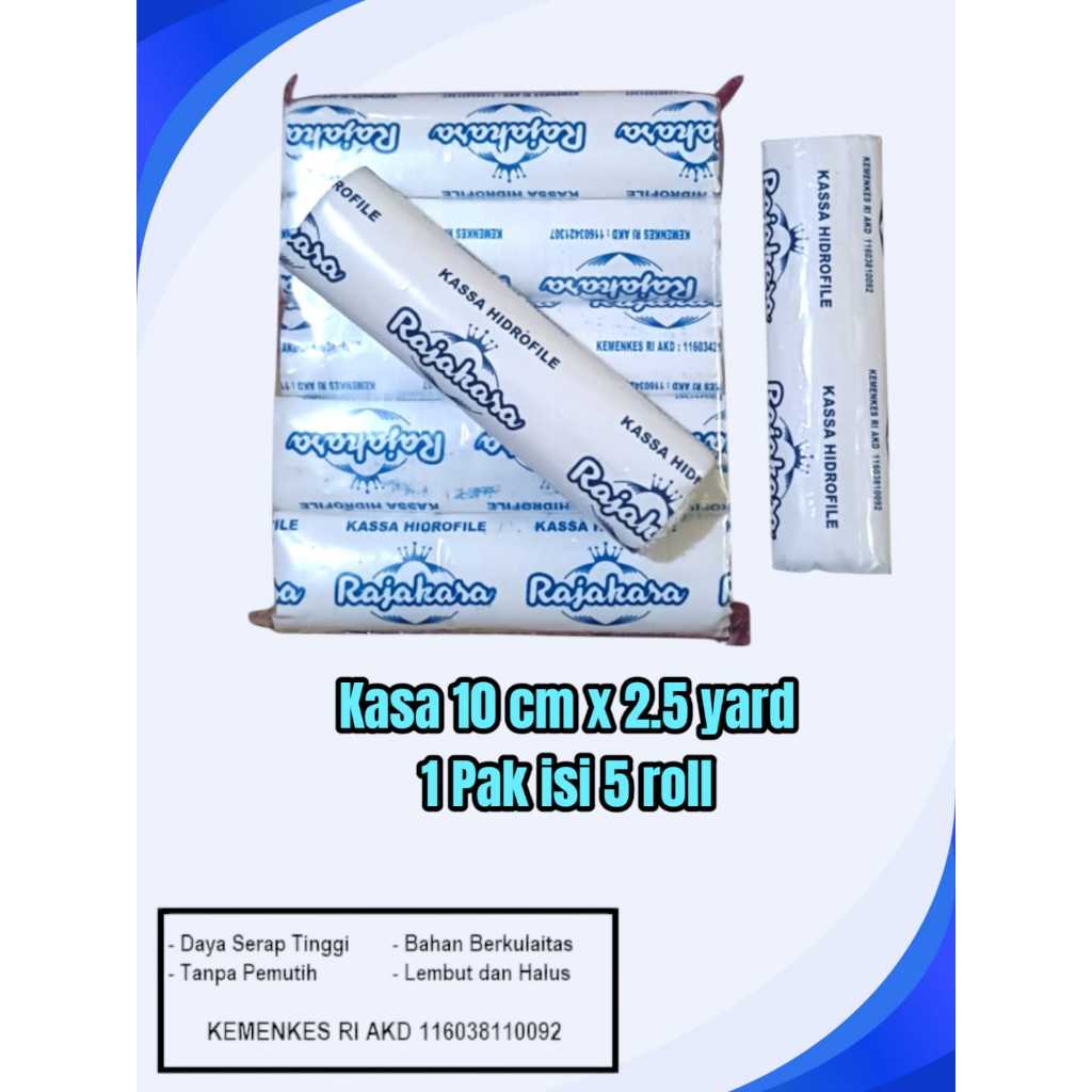 Jual Kasa 10 cm x 2.5 cm kasa perban gulung 10 cm isi 5 roll raja kasa ...