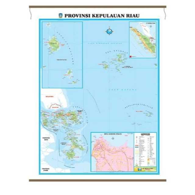 Jual Peta Bingkai Provinsi Kepulauan Riau Besar ukuran 175 x 120cm | Shopee Indonesia