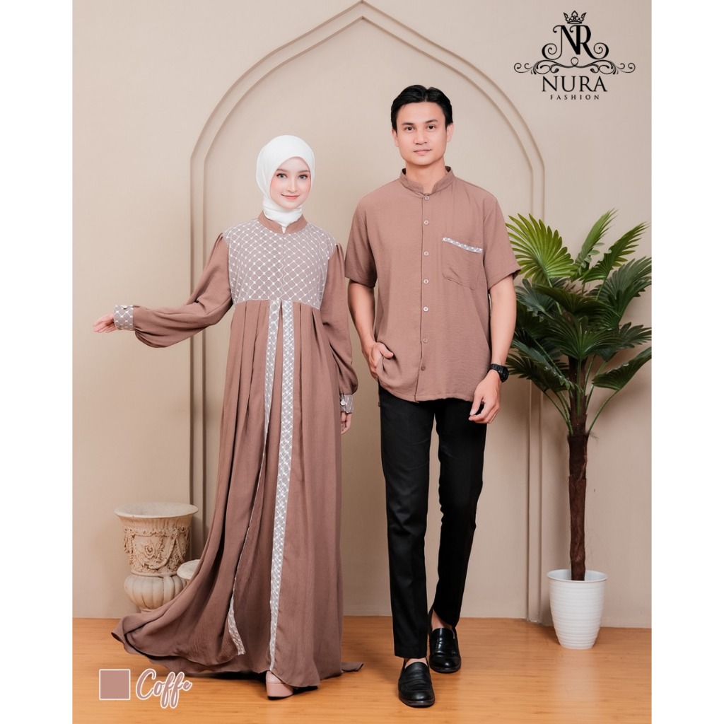 Jual Gamis Couple Hari Raya 2025 Crinkle Mix Bordir Set Baju Muslim Gamis Syari Pesta ...