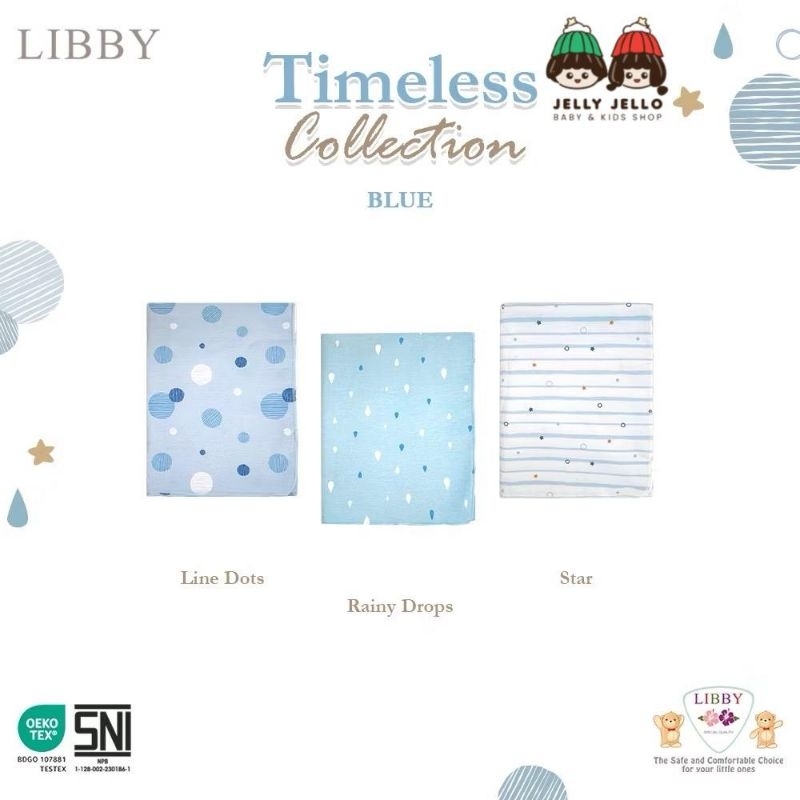 Jual LIBBY Bedong Motif Timeless Collection (Blue) | Shopee Indonesia