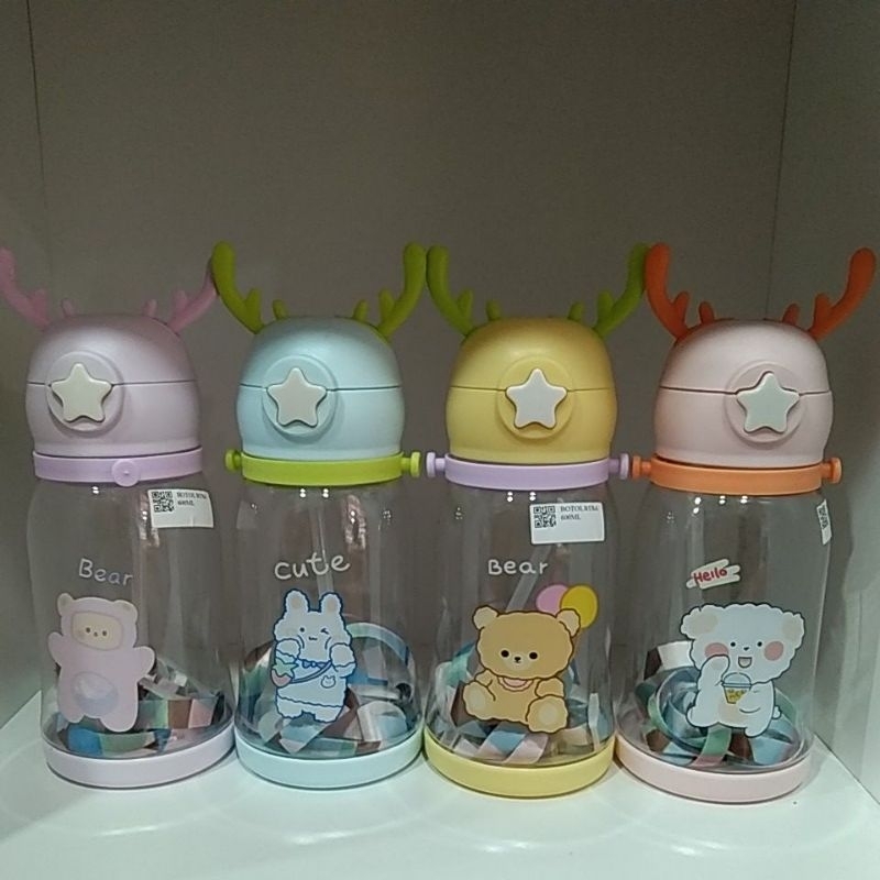 Jual BOTOL MINUM ANAK RUSA TANDUK 600 ML | BOTOL MINUM LUCU ANTI TUMPAH | Shopee Indonesia