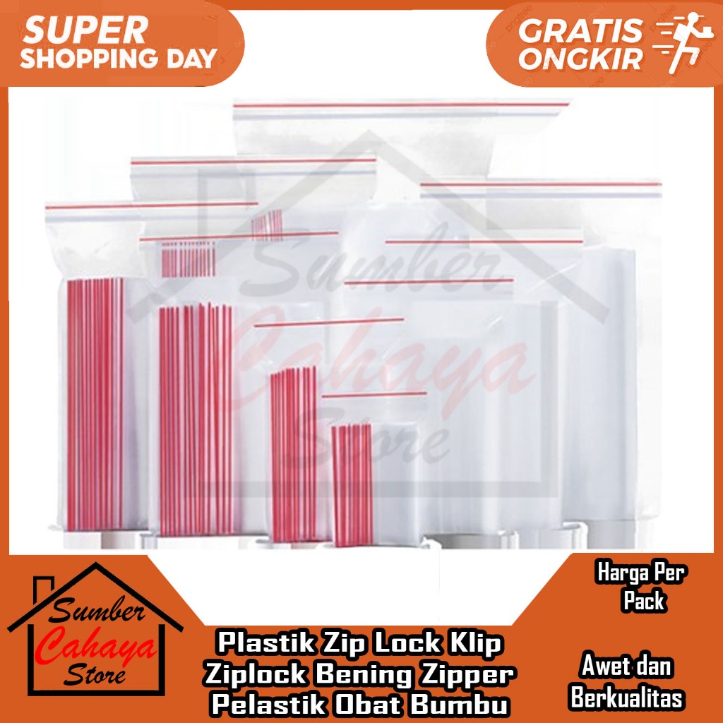Jual Ctik Plastik Zip Lock Klip Ziplock Clip 100 Pcs 5x8cm 6x10cm 8 ...