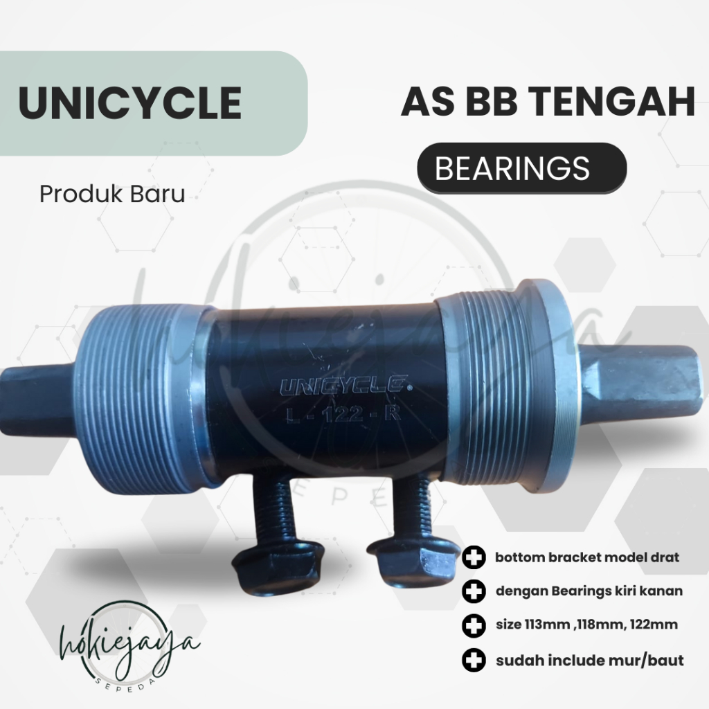 Jual RIU167 AS BB BOTTOM BRACKET SEPEDA BEARINGS size 113mm, 118mm ...