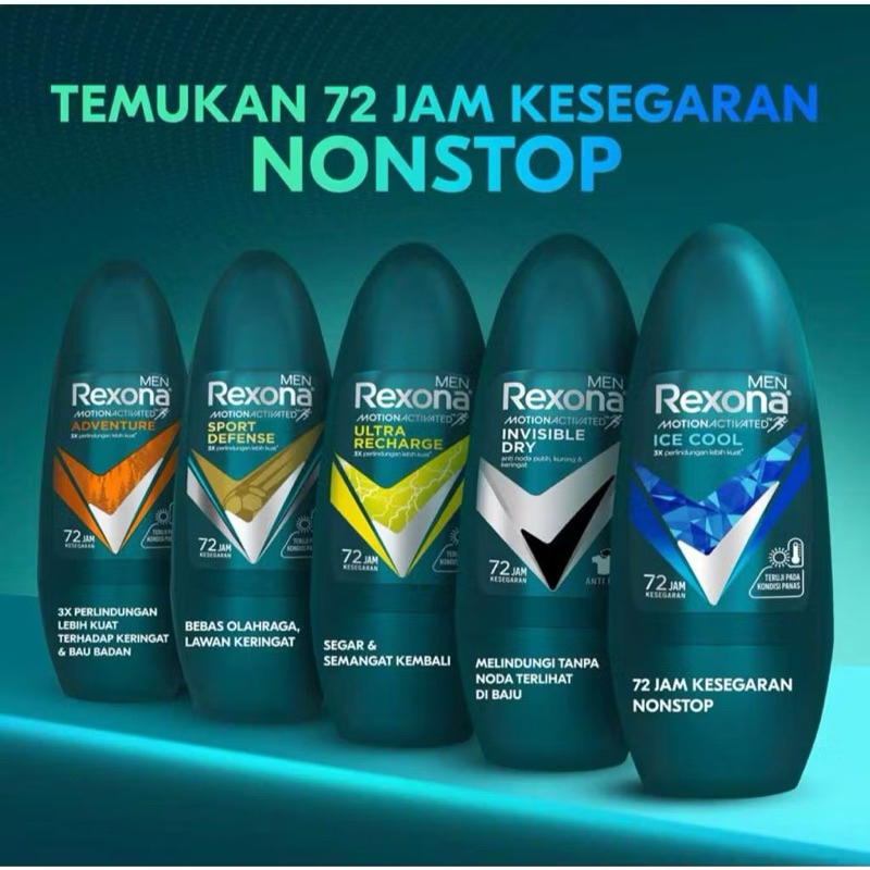 Jual Rexona Men All Varian Roll On Deodorant 45 ML | Shopee Indonesia