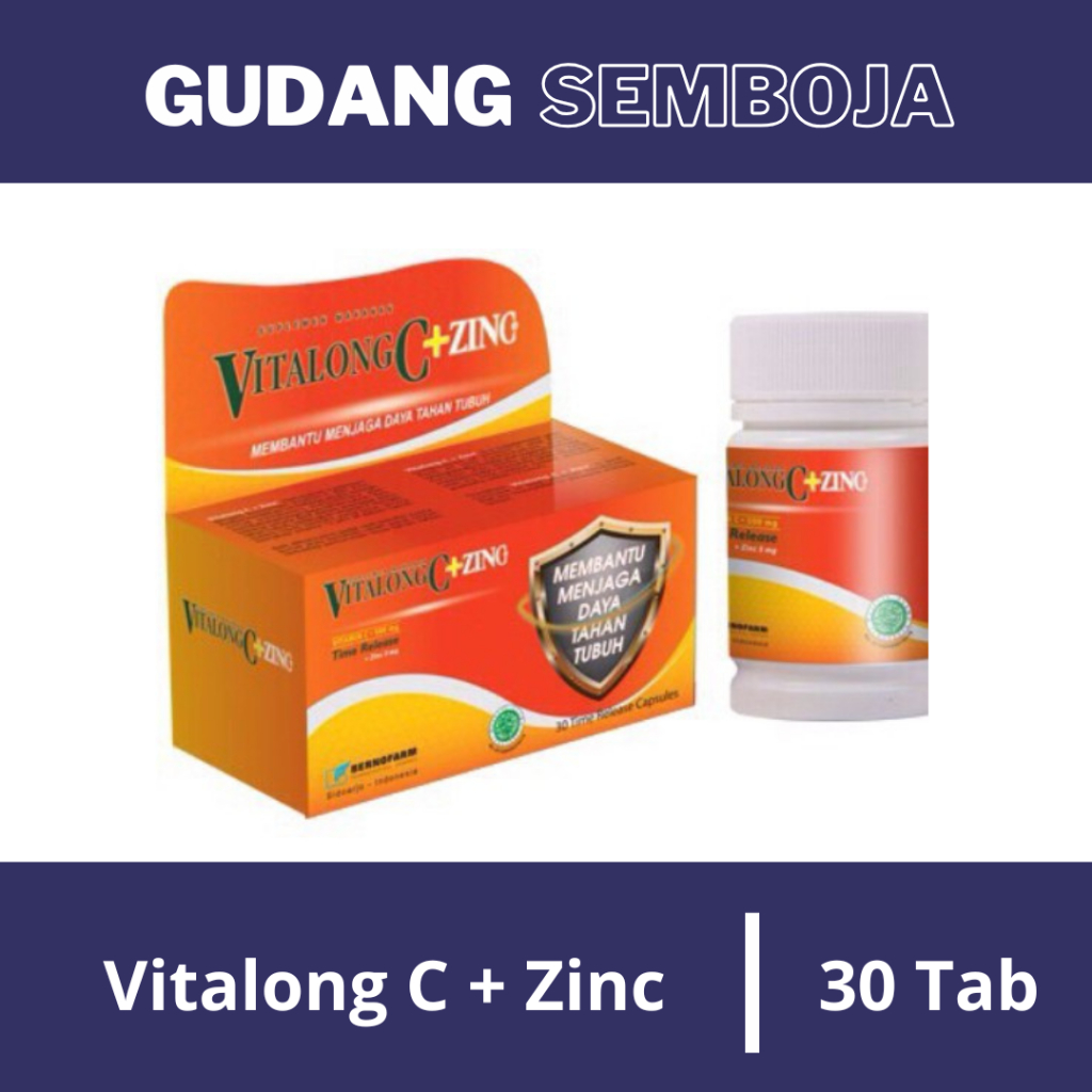 Jual Vitalong C + Zinc Botol Isi 30 Kapsul / Suplemen Vitamin C dan ...