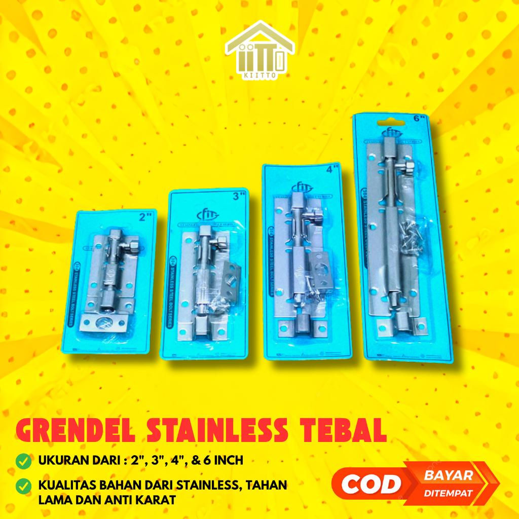 Jual GRENDEL STAINLESS TEBAL / SELOT PINTU / SELOT JENDELA KUNCI PINTU ...