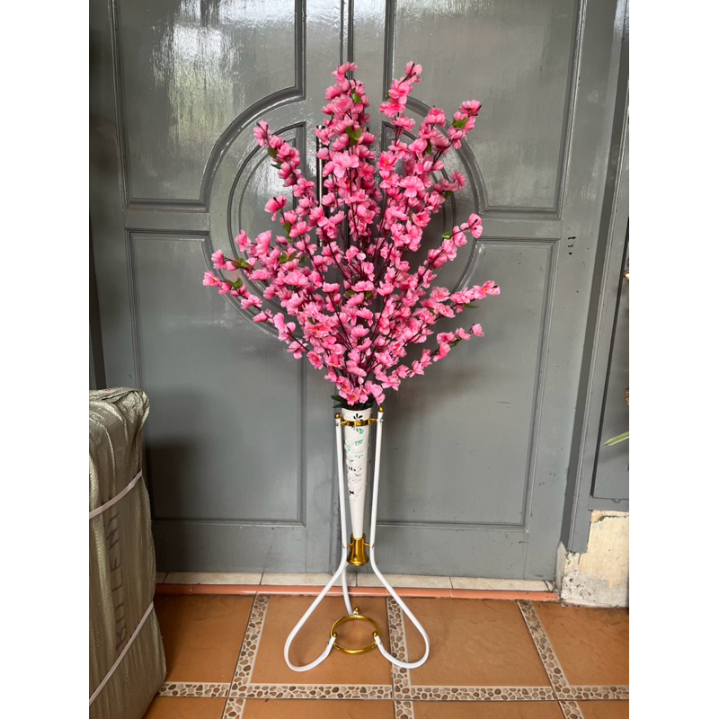 Jual Pohon sakura dekorasi imlek bunga sakura berikut pot corong ...