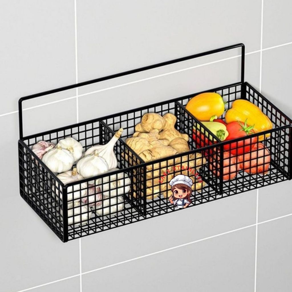 Jual Rak Gantung Tempel Dinding Keramik Kamar Mandi dapur sekat 2 dan 3 ...