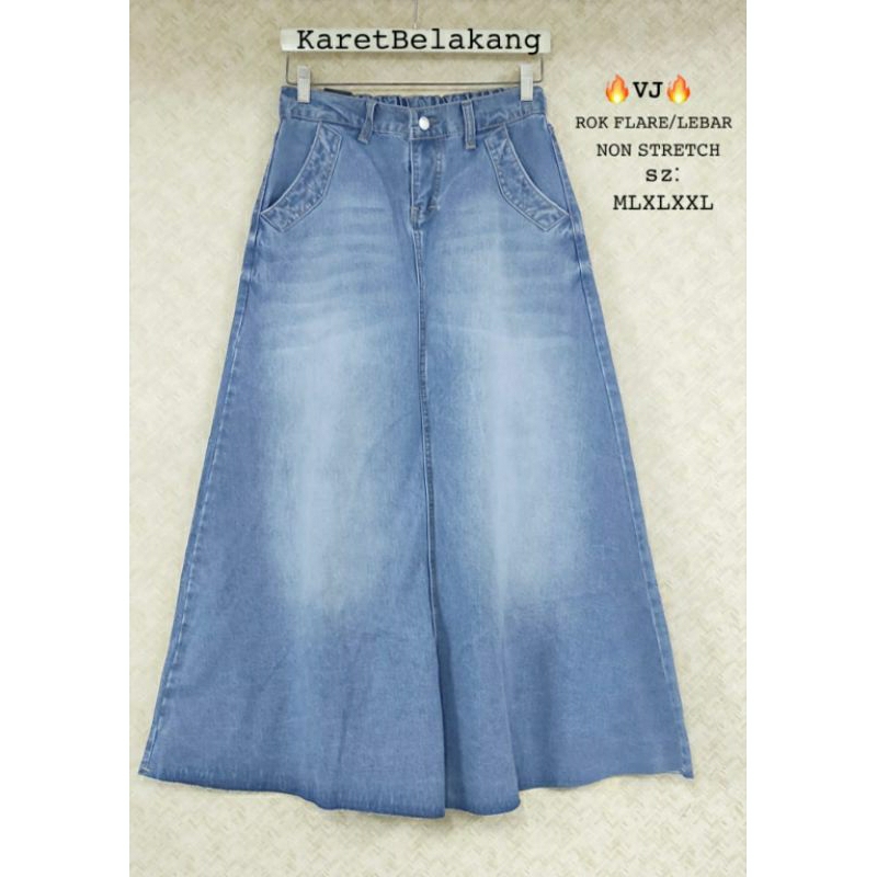 Jual Rok Flare Kantong Cantik ( VJ Jeans) | Shopee Indonesia
