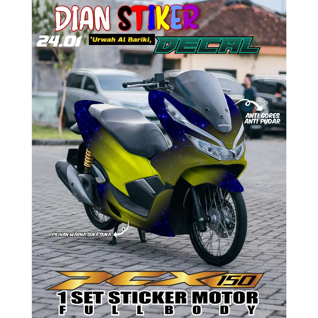 Jual COD DECAL STICKER PCX 150 FULL BODY PCX TERBARU WARNA PUTIH MERAH ...