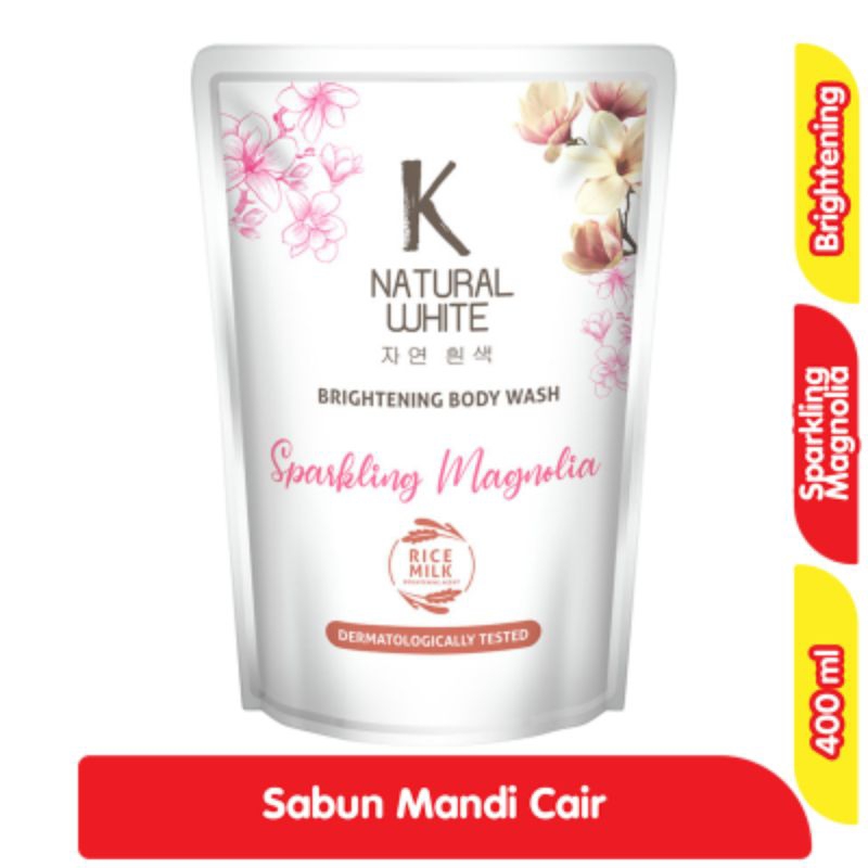 Jual K-Natural White Sabun Mandi Cair Sparkling Magnolia Refill 400 ml ...