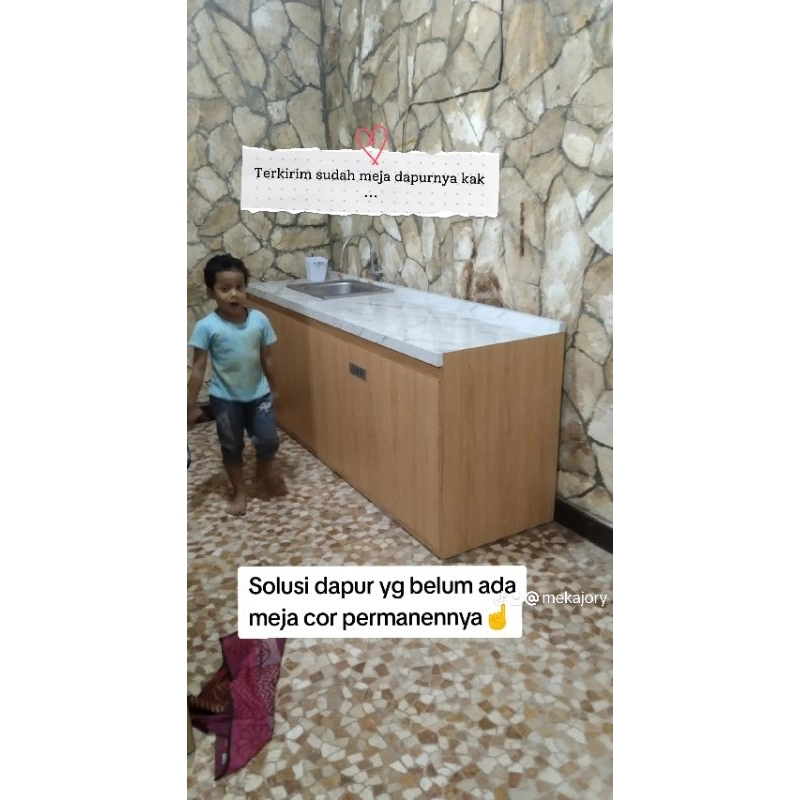 Jual meja dapur kompor ,bawah kitchenset , zink cuci pring, rak piring ...