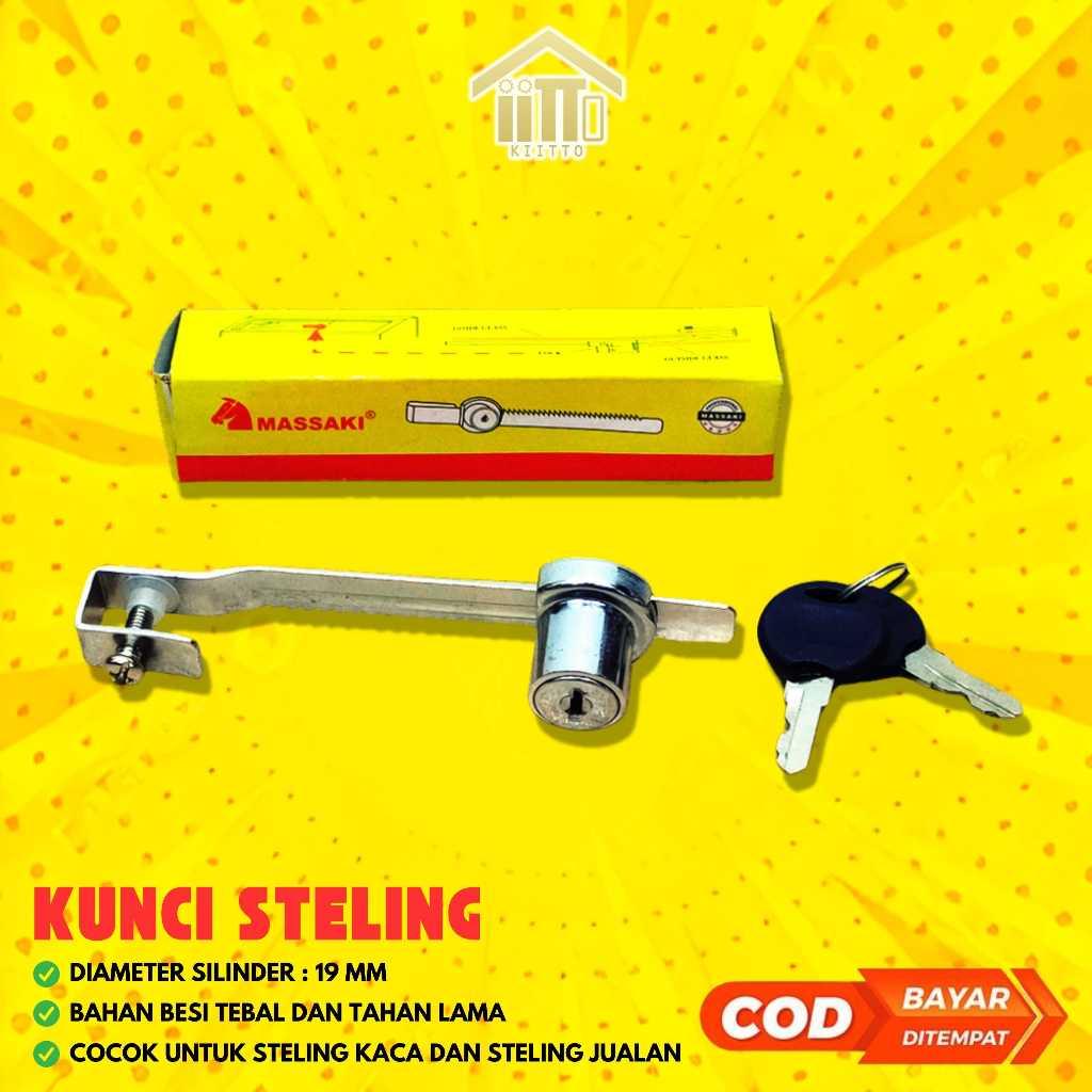 Jual KUNCI STELING MASSAKI / KUNCI PINTU KACA / KUNCI KACA ETALASE SLIDING GESER MASSAKI / KUNCI ...