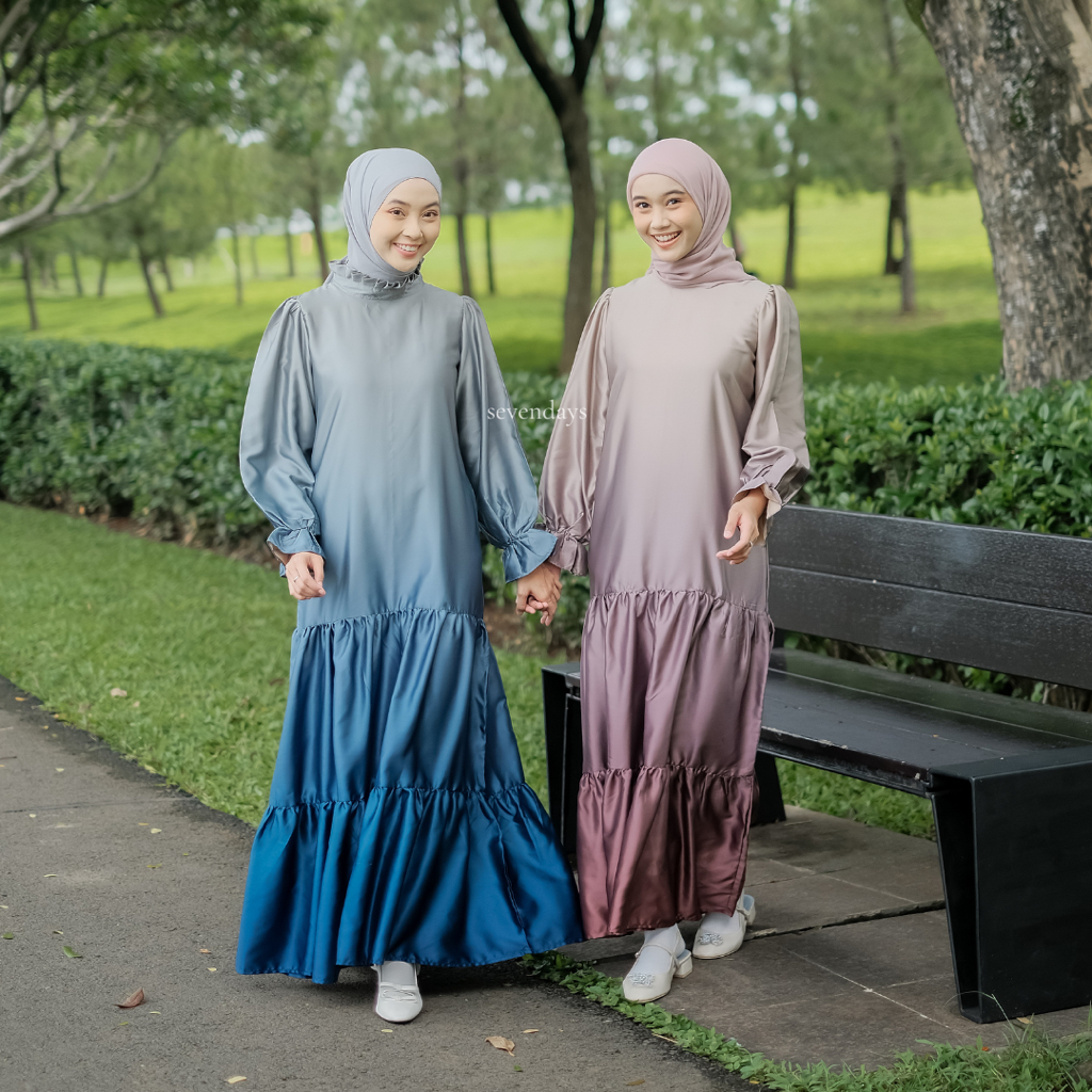 Jual Lily Gradasi Dress Muslim Pesta Gamis Premium | Shopee Indonesia