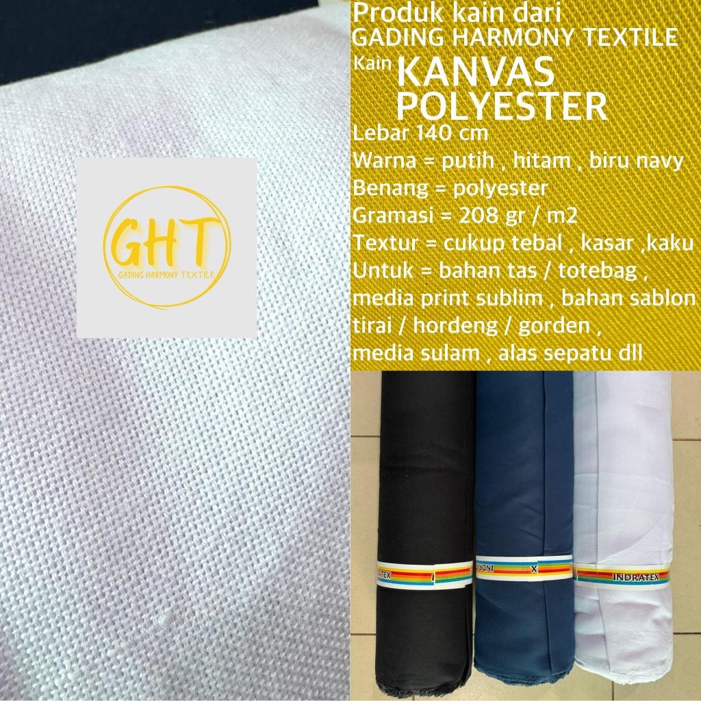 Jual ( per 25 cm ) kain KANVAS POLYESTER KELIR lebar 140 cm canvas ...