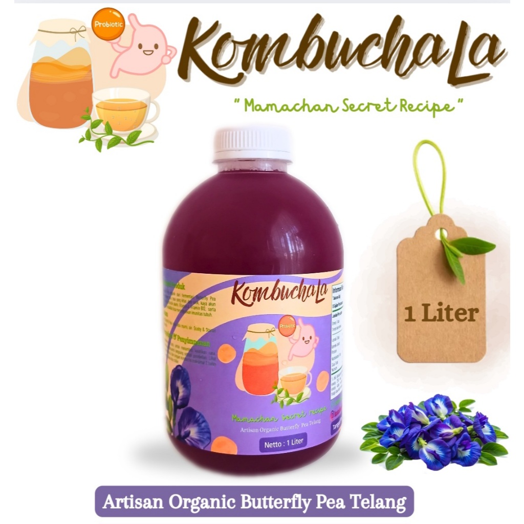 Jual Kombucha La Butterfly Pea Telang Probiotic Organic Tea 500 ml ...
