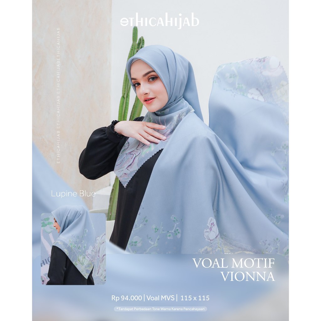 Jual Hijab Square Voal Motif Vionna by Ethicahijab New Arrival | Shopee ...