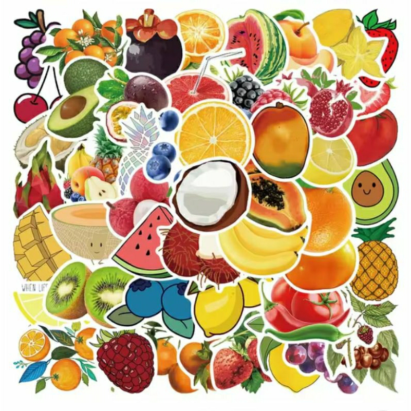 Jual Stiker Buah Pack Stiker Pak Buah Buahan Stiker High Quality ...