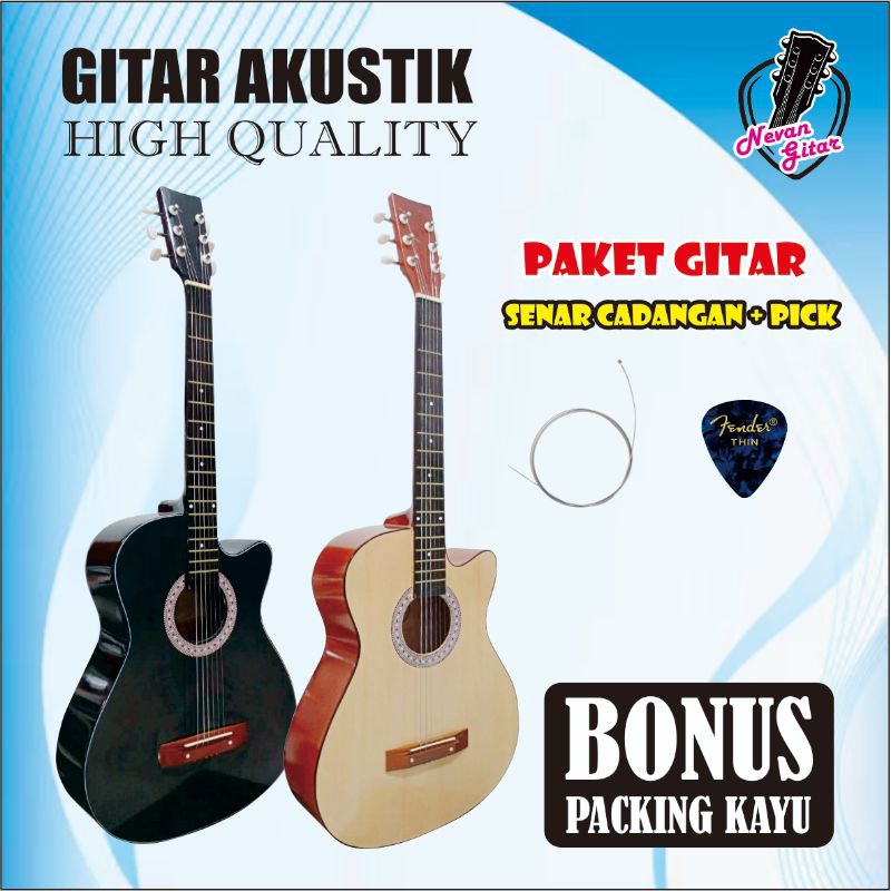 Jual Gitar akustik pemula TERMURAH( PACKING KAYU) | Shopee Indonesia
