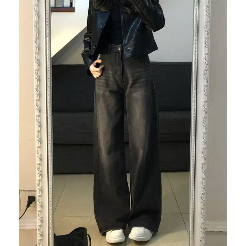 Jual Celana Jeans Highwaist Baggy Wanita Losse Hitam Retro - Jeans ...