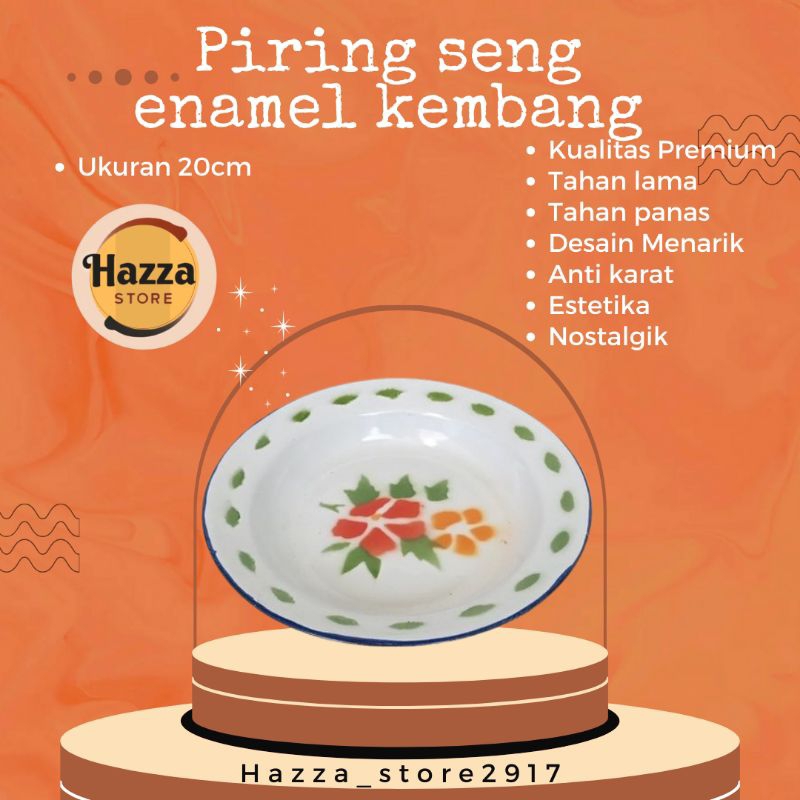 Jual Piring seng enamel kembang import ukuran 20cm, Piring jadul ...