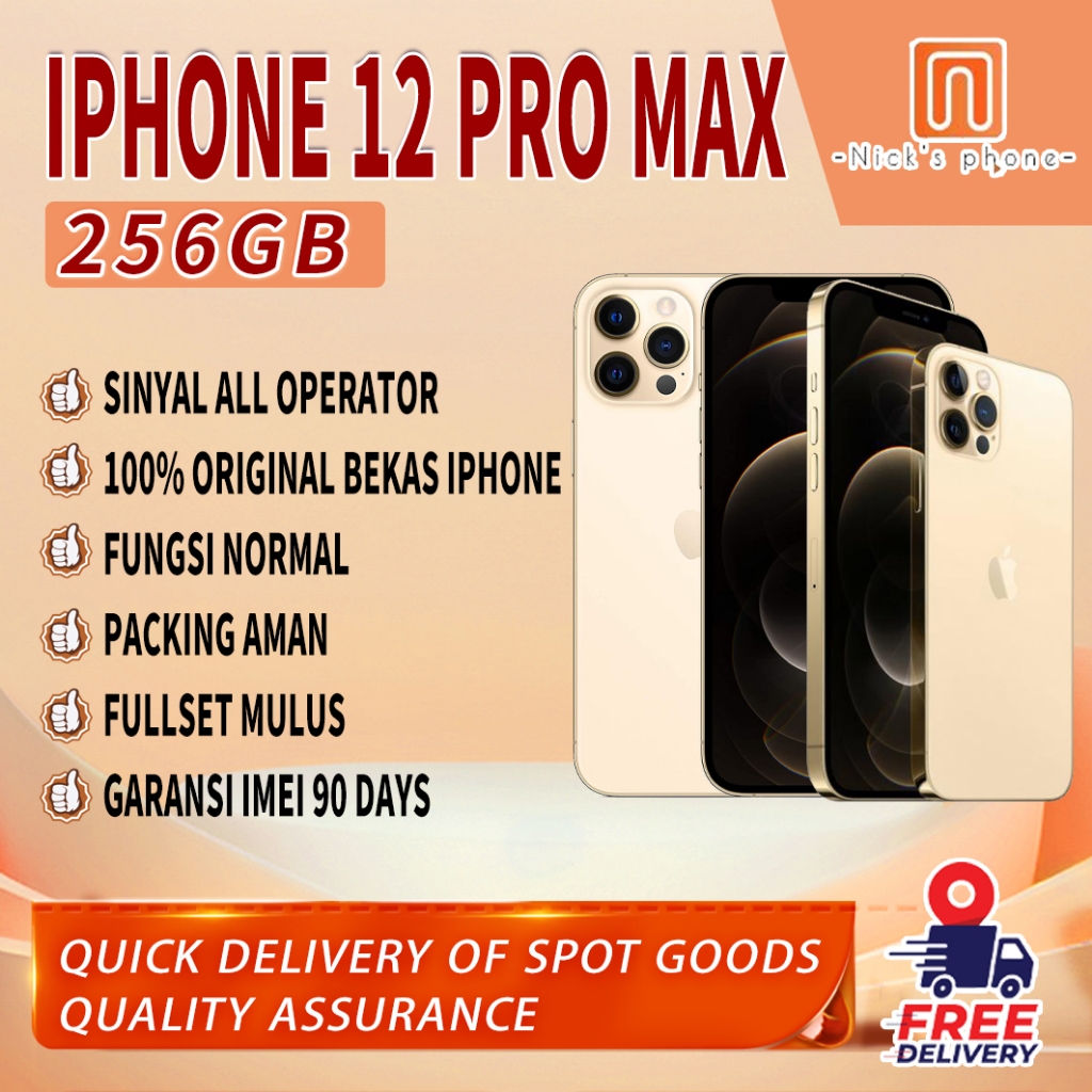 Jual iPhone 12 Pro Max 256GB Fullset Second/Bekas Original100% OLED-Original Mulus Normal Like ...