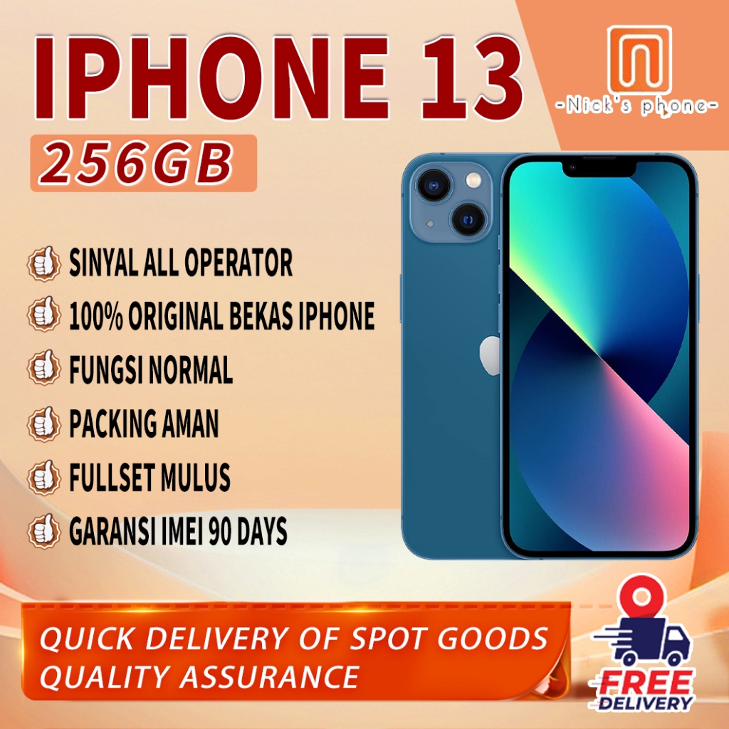 Jual iPhone 13 256GB Second Original100% Fullset All Operator OLED Mulus Normal Phone 3utools ...