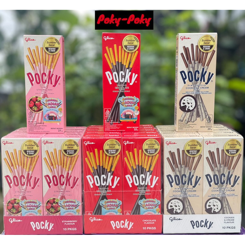 Jual GLICO POCKY Mini 1 PAK isi 10x22gr Chocolate, Strawberry, Cookies ...