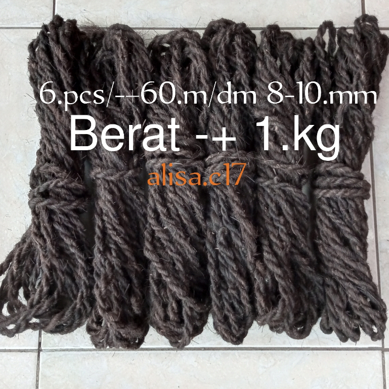 Jual Tali Ijuk Hitam Super 60 Meter Tali Injuk Pengikat Bambu Tali ijuk ...